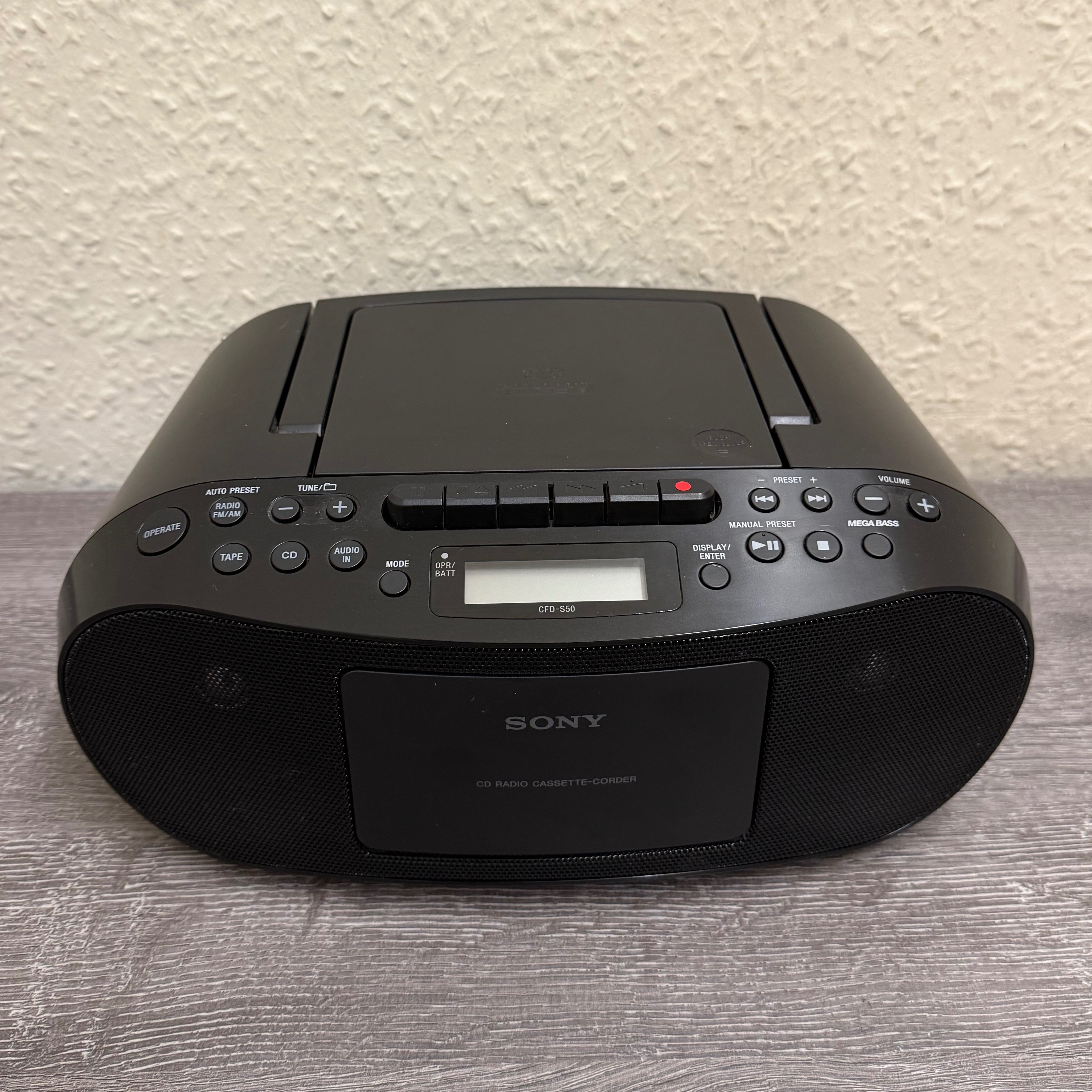 Used SONY CFD-S50 CD/CASSETTE PORTABLE STEREO BOOMBOX - Own4Less
